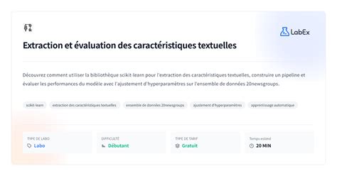 Scikit Learn Extraction Des Caractéristiques Textuelles Ajustement Dhyperparamètres Labex