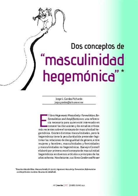 Pdf Dos Conceptos De Masculinidad Hegemónica Raewyn Connell Y James