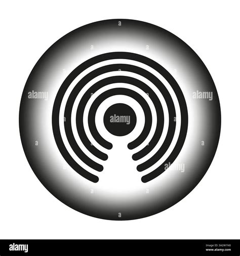 Signal Circle Icon Wave Pulse Symbol Radar Echo Image Vector Round