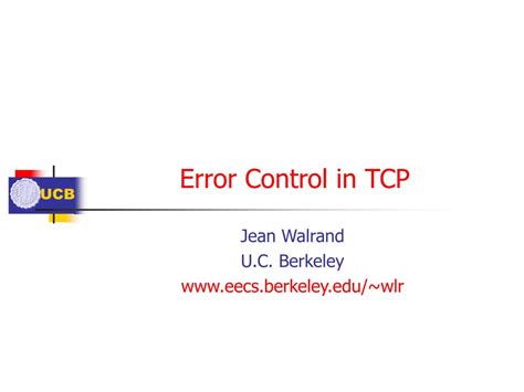 PPT Error Control In TCP PowerPoint Presentation Free Download ID