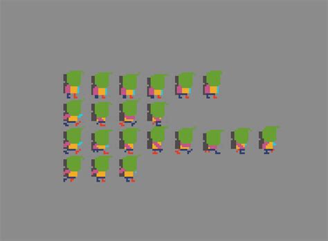 Pixel Art Walk Cycle Template By Studio VDS