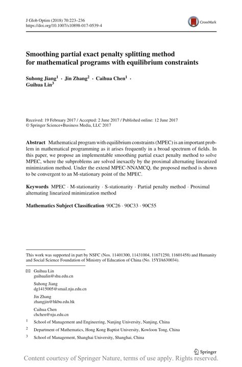 Smoothing Partial Exact Penalty Splitting Method For Mathematical