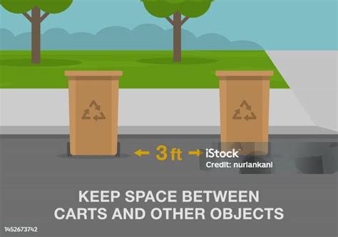 주거 쓰레기 및 재활용 또는 쓰레기 수거 서비스 규칙 컨테이너의 올바른 배치 연석에 대한 스톡 벡터 아트 및 기타 이미지 연석 쓰레기 수거통 거리 Istock