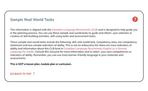Example Of Real World Tasks Linc Guidelines