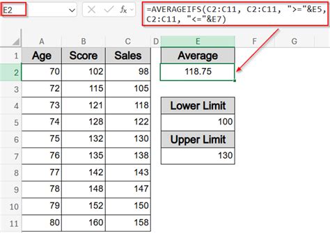 Calculate Average If A Range Lies Between Two Values In Excel Excel