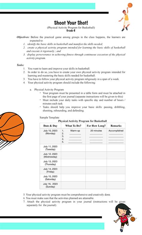 Project Bercero Hygeia Shoot Your Shot Physical Activity Program