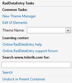 Design Time RadDataEntry Telerik UI For WinForms
