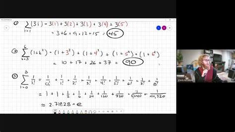 Precalculus Lesson 110 Summation Notation Youtube
