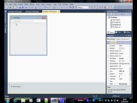 Adding A Menu Bar To A Visual Basic Program YouTube