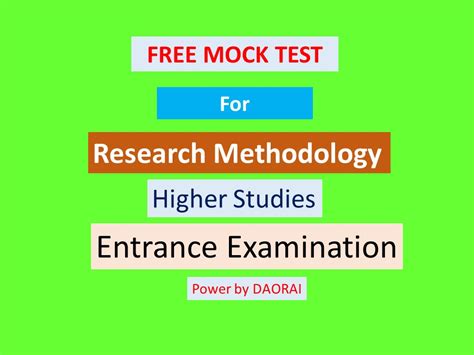 Free Mock Test For Research Methodology Daorai