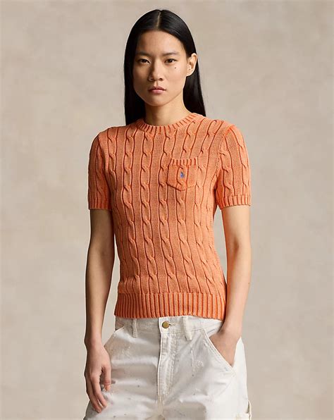 Cotton Cable Short Sleeve Jumper For Women Ralph Lauren® Uk