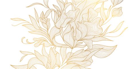 벡터 아르 데코 럭셔리 꽃 나뭇잎 선 패턴 황금 배경 포장 소셜 미디어 게시물 표지 배너 크리에이티브 게시물 및 벽 예술을 위한
