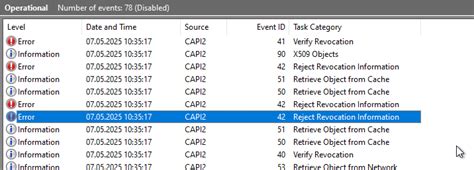 Revocation Lists Are Only Not Recognized As Valid On Windows Crypt E Revocation Offline