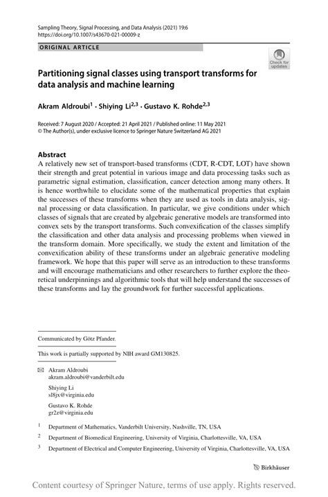 partitioning signal classes using transport transforms for data analysis and machine learning