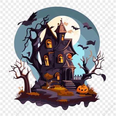 할로윈 유령의 집 벡터상표만화클립 아트 Png 일러스트 무료 다운로드 Lovepik