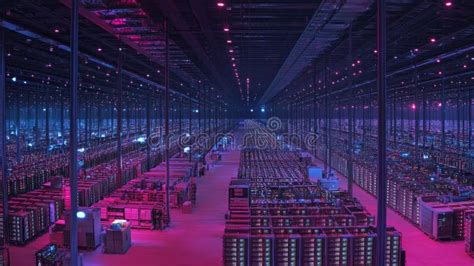 Operations Within A High Tech Facility S Data Center Viewed From An