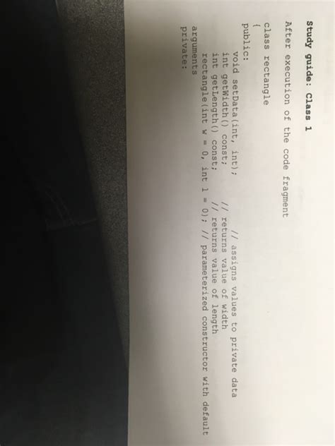 Solved Study Guide Class 1 After Execution Of The Code