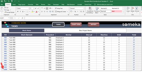Standard Work Template Instant Download