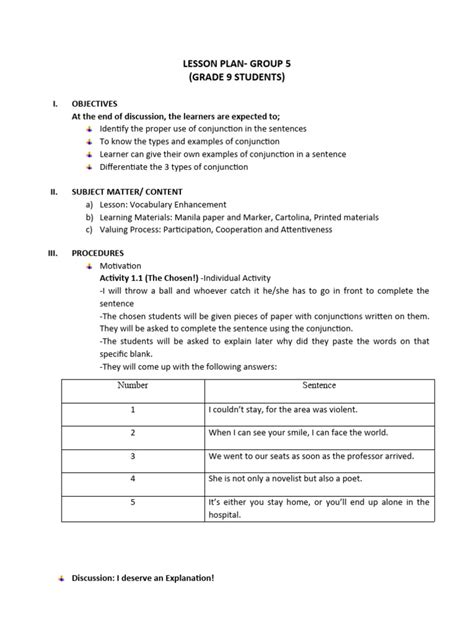 Lesson Plan 2 Pdf Semantic Units Linguistics