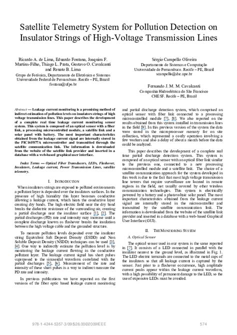 Pdf Satellite Telemetry System For Pollution Detection On Insulator Strings Of High Voltage