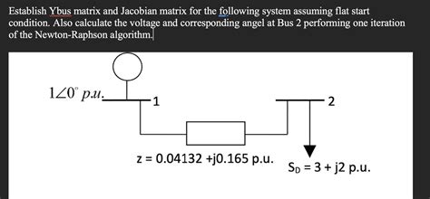 Solved Establish Ybus Matrix And Jacobian Matrix For The Chegg Com