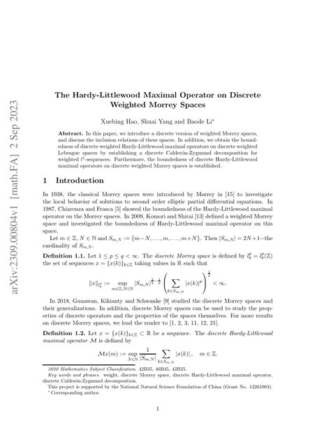 Pdf The Hardy Littlewood Maximal Operator On Discrete Weighted Morrey Spaces