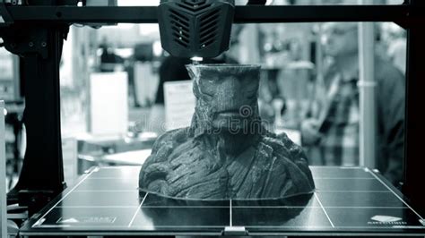 3d Printer Printing Close Up Process Creating Three Dimensional Model