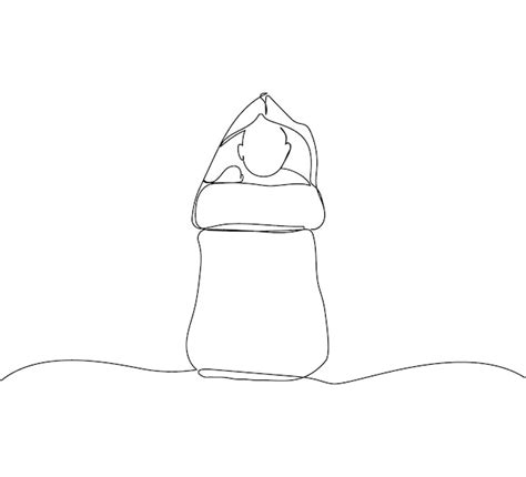 Premium Vector Newborn Lies In A Sleeping Bag Nest Bag One Line Art