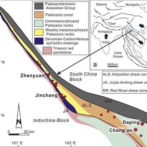 A Simplified Geological Map Showing Major Tectonic Structures Due To