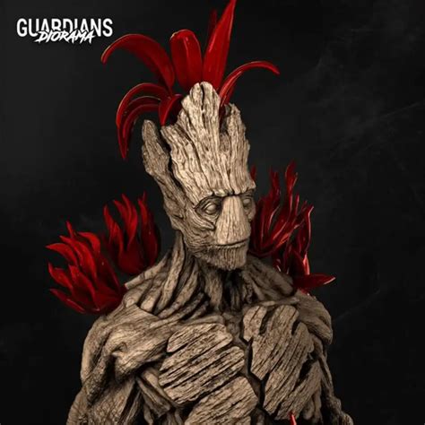 Groot Bust 3d Printing Model Stl