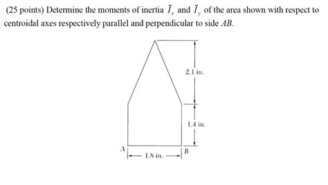 25 Points Determine The Moments Of Inertia I̅x And I̅y Of The Area