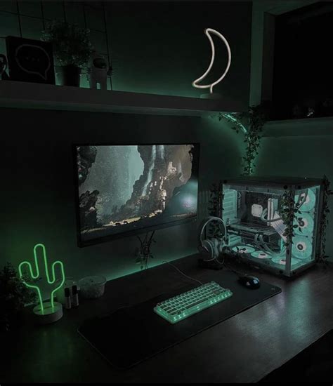 Dark Gaming Pc Build Game Room Design Gaming Room Setup Game Room Decor