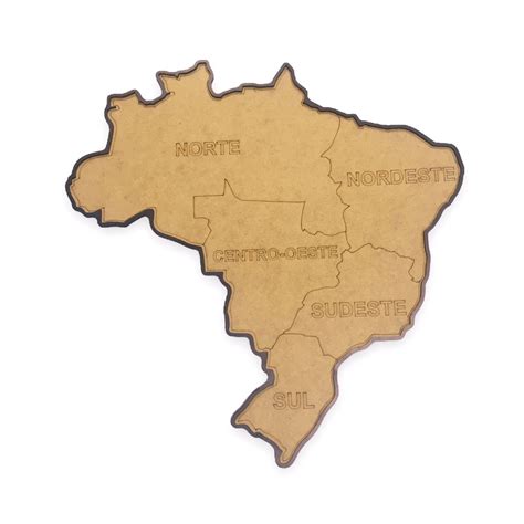 Quebra Cabeça Infantil Do Mapa Do Brasil Em Mdf Colorido Elo7