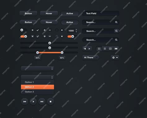 Premium Psd Button Ui Kit Collection Psd