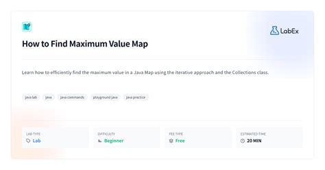 Find Maximum Value In Java Map Labex