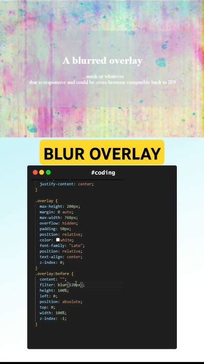 Blurred Overlay Html Css Cssblur Cssoverlay Coding Htmldasar