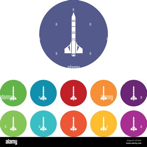 Atomic Rocket Set Icons Stock Vector Image And Art Alamy