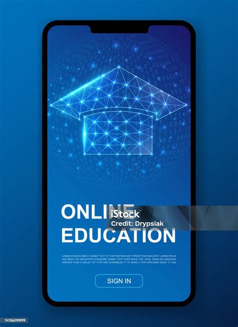 Ui Ux 디자인 템플릿에 대한 졸업 캡 3d 다각형 기호 모바일 앱 디자인을 위한 낮은 폴리 E러닝 일러스트레이션 교육 일러스트 개념 공부에 대한 스톡 벡터 아트 및 기타