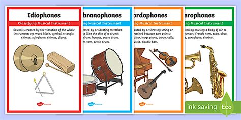 Classifying Musical Instruments Posters Teacher Made