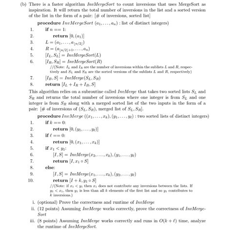 Solved B There Is A Faster Algorithm Invmergesort To Count