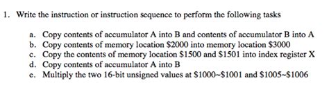 Solved 1 Write The Instruction Or Instruction Sequence To
