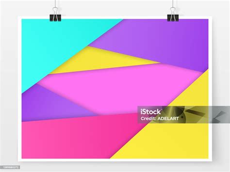 소재 디자인 포스터 최신 종이 템플릿 기하학적 다채로운 배너 레이어드 페이퍼 소재 디자인 스타일 일러스트레이션 웹 디자인 및 비즈니스 인쇄 제품을 위한 간단한 벡터입니다 0