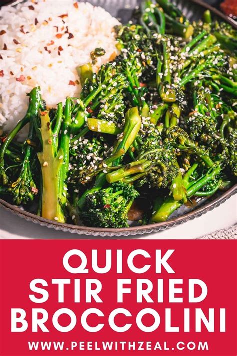 Stir Fried Broccolini Peel With Zeal