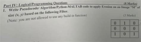 Solved Part Iv Logicalprogramming Questions 8 Marks 1