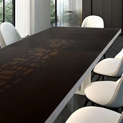 Elegant Rectangular Solid Wood Dining Table With Metal Legs