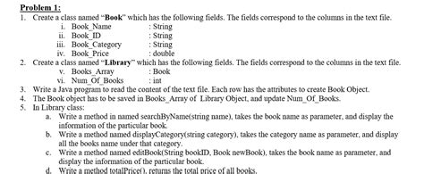 Solved Problem 1 1 Create A Class Named “book” Which Has