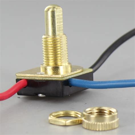 3 8in Shank Two Circuit Four Position Metal Push Button Switch Brass Plated