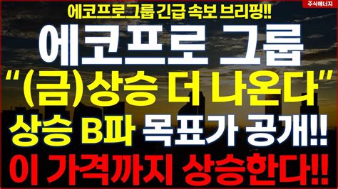 에코프로 그룹 금요일 상승 더 나온다 상승 B파 목표가 공개 이 가격까지 상승한다 에코프로 에코프로머티 긴급속보 브리핑 Youtube