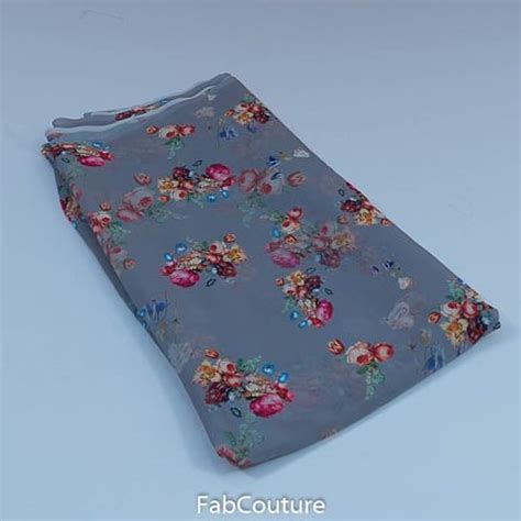 Premium Georgette Digital Printed Fabric Fabric For Designers Fabcouture