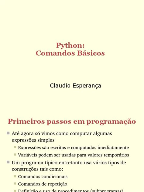 program an do em python comandos basicos pdf python linguagem de
